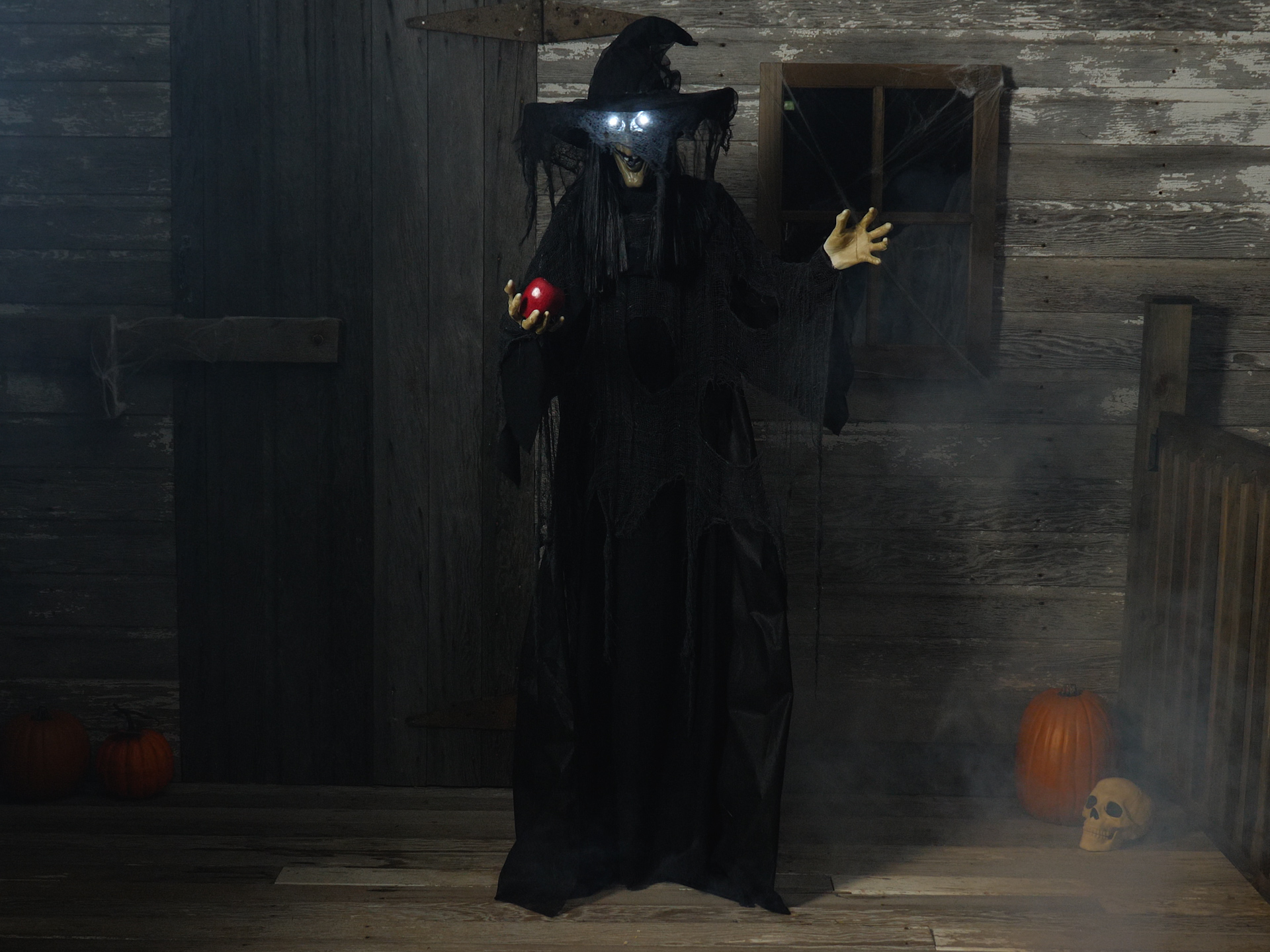 5.8FT Standing Animated Black Witch Decoration - Scream Saver | Witch ...