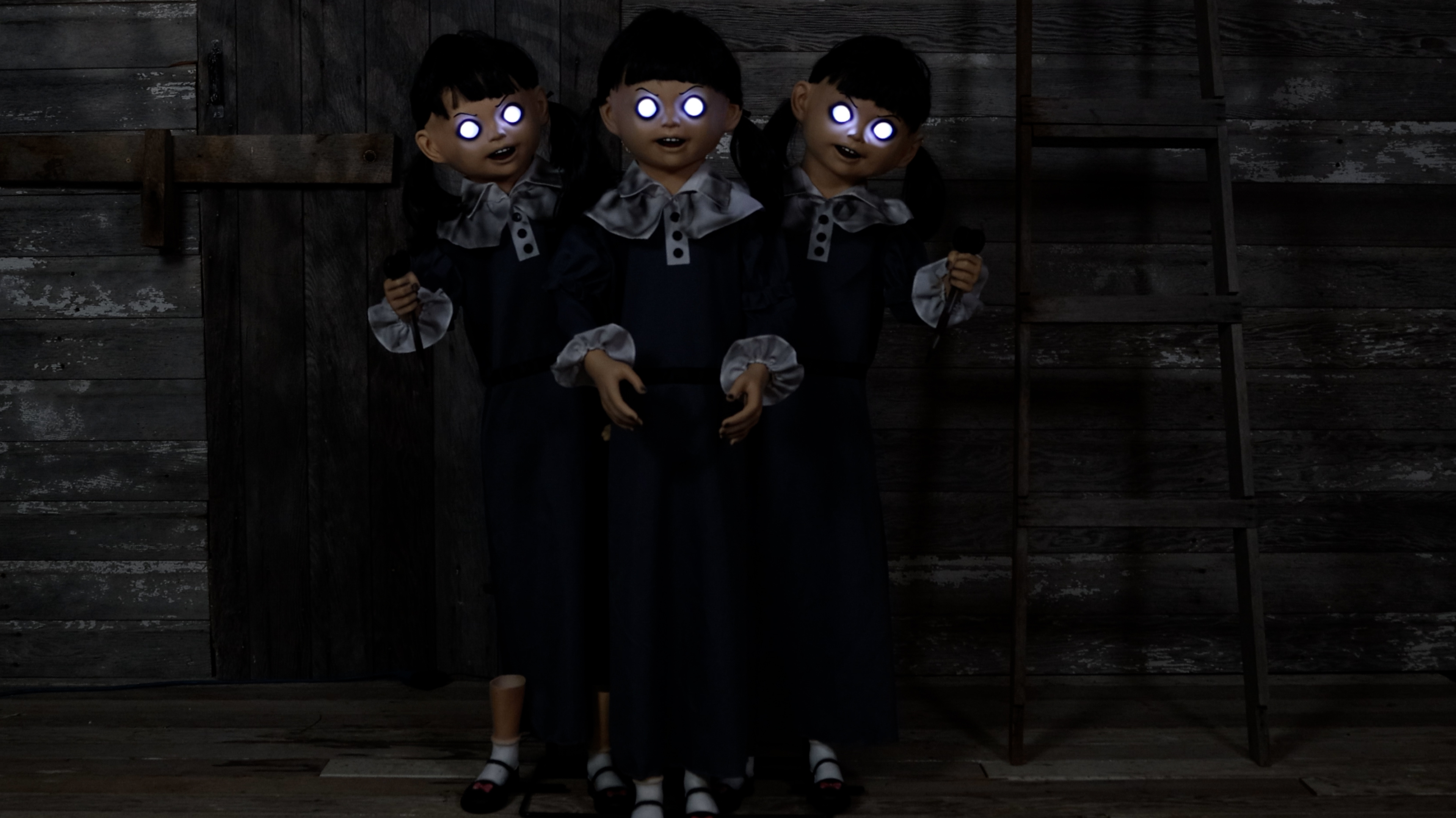 4FT Animated Evil Triplets Halloween Prop | Halloween Animatronics