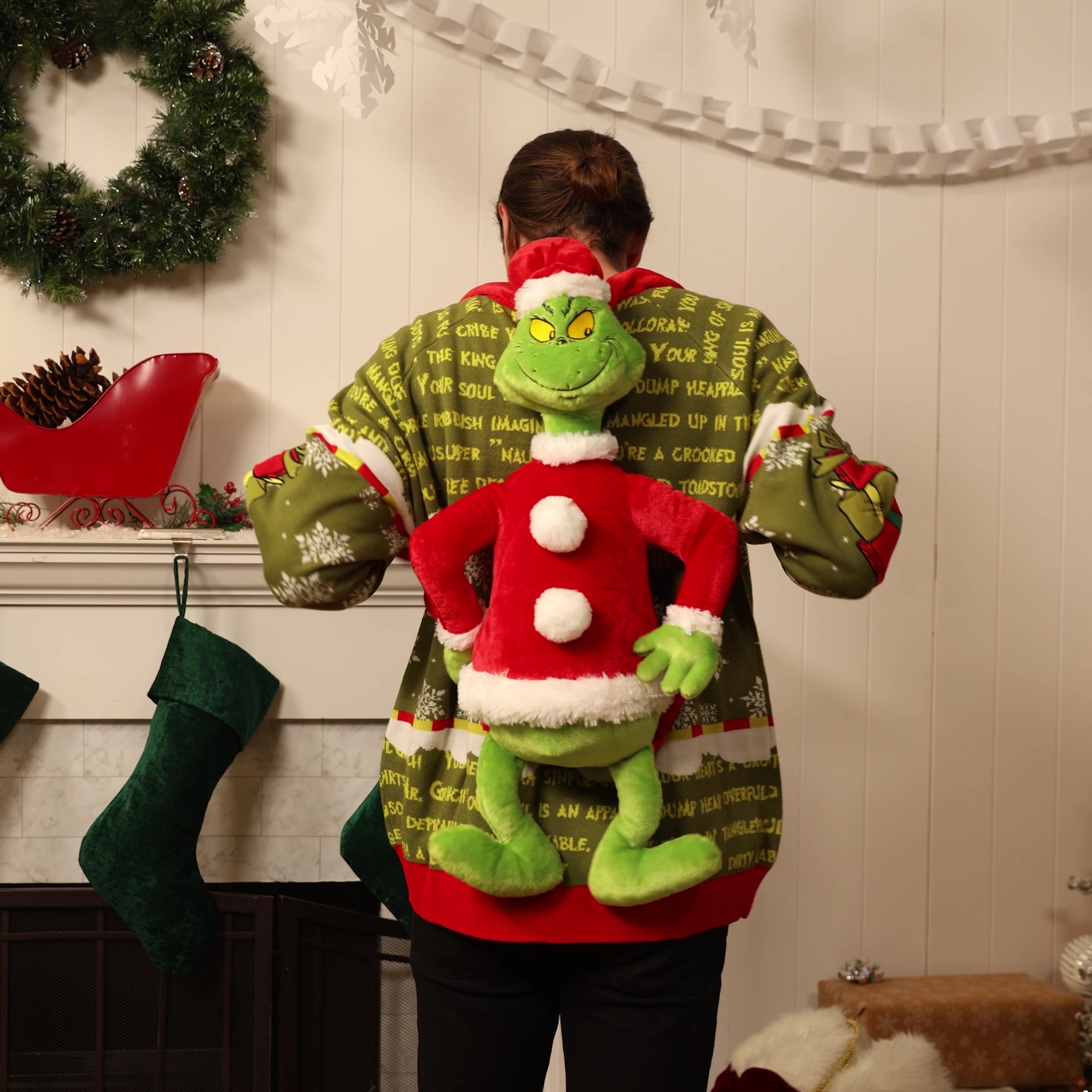 Dr. Seuss Plush Santa Grinch Backpack | Grinch Accessories
