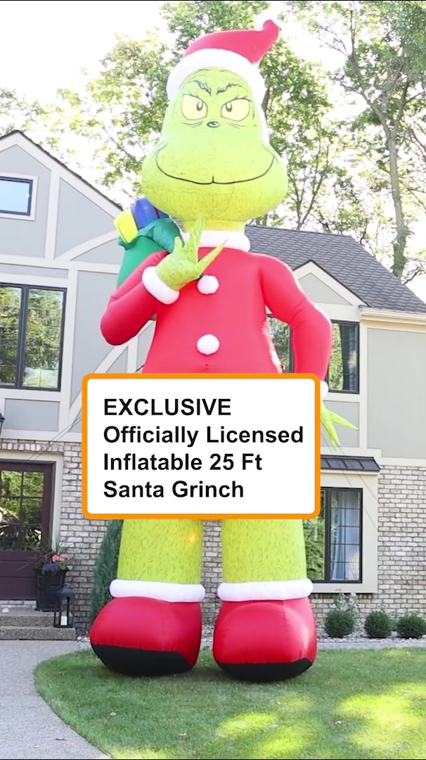 25 Foot Inflatable Grinch Santa Holiday Decoration | Inflatable Decorations