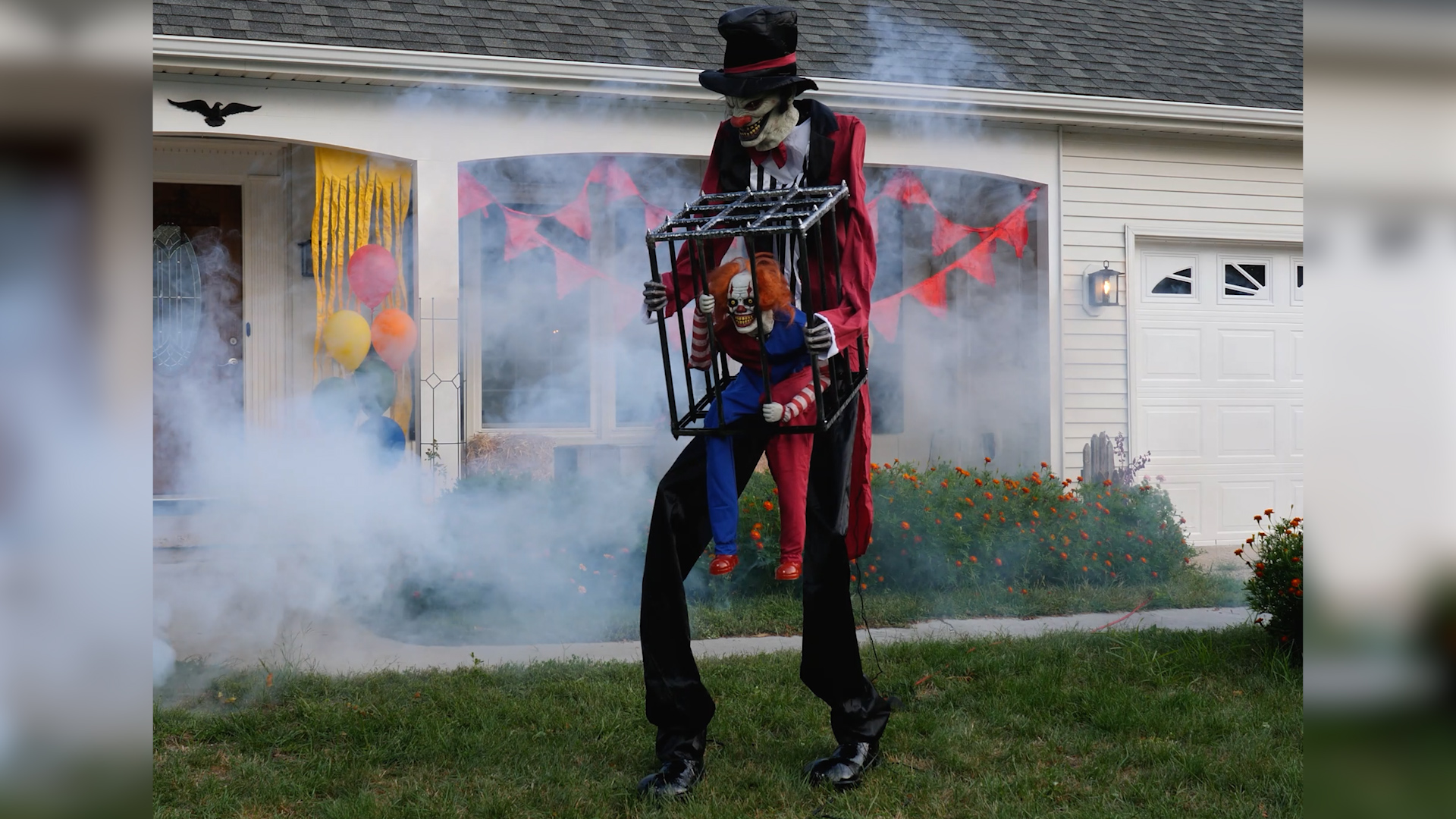 7FT Animated Rotting Ringmaster Prop | Evil Clown Decorations