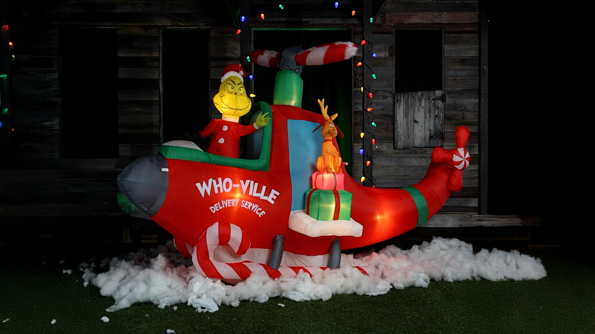 10FT Animated Inflatable Grinch in Helicopter Decoration | Christmas ...